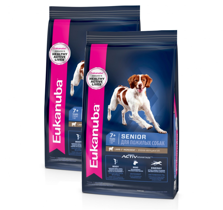 Акция -50% Eukanuba Senior Lamb&Rice (Эукануба сухой корм для пожилых ...